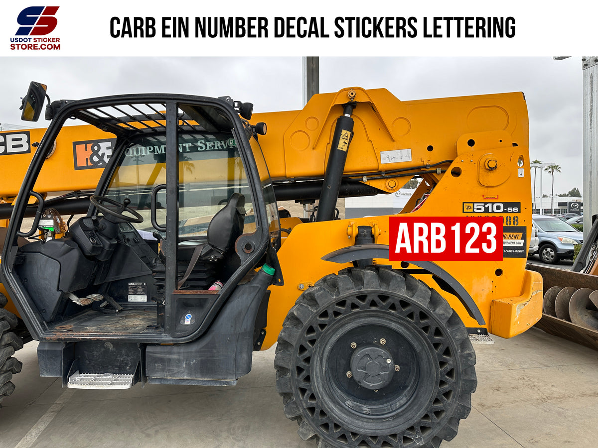 CARB ARB EIN Regulation Number Sticker, (Set of 2) – USDOT Sticker Store