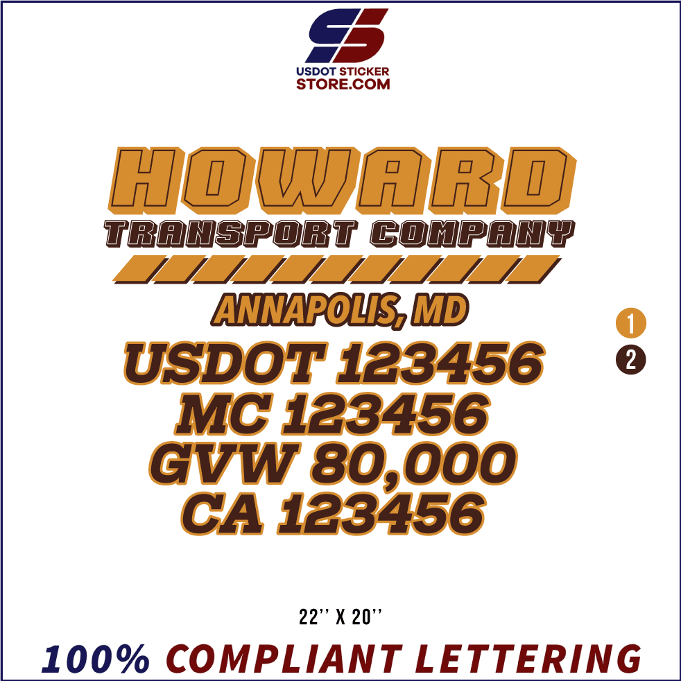 Company Name 2 Lines + 5 Location Or Regulation Numbers Trucking Theme ...