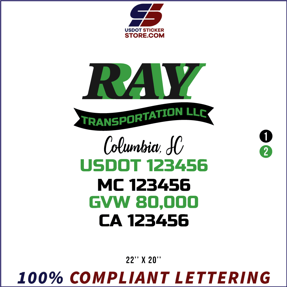 Company Name 2 Lines + 5 Location Or Regulation Numbers Trucking Theme ...