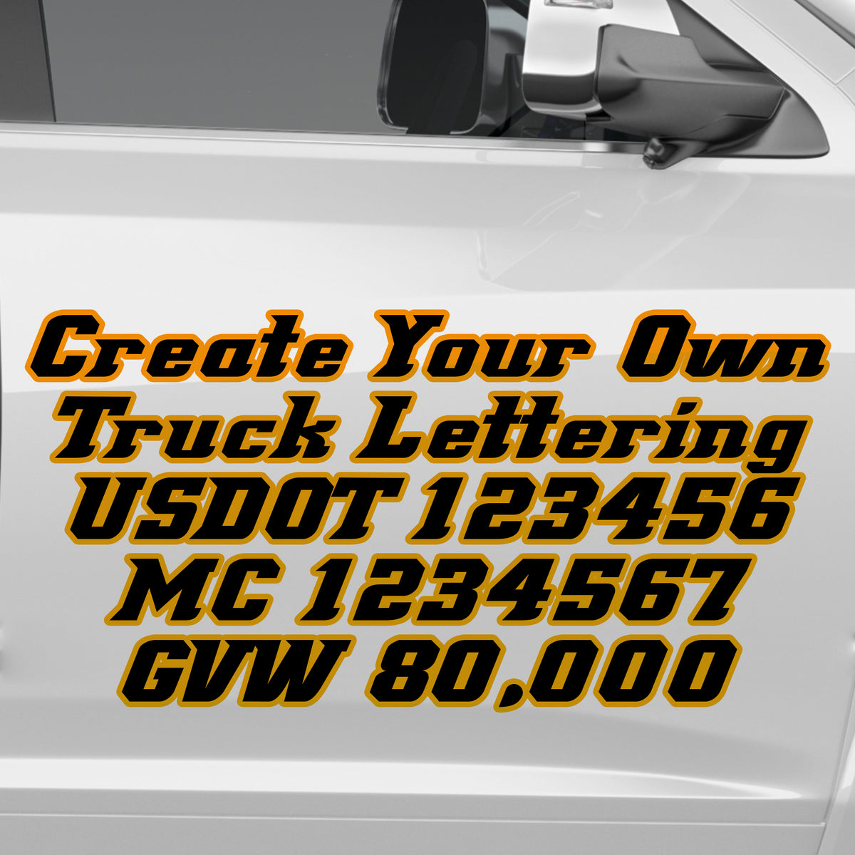 Create Your Own Truck Lettering | USDOT, MC, GVW Custom Decal Stickers ...