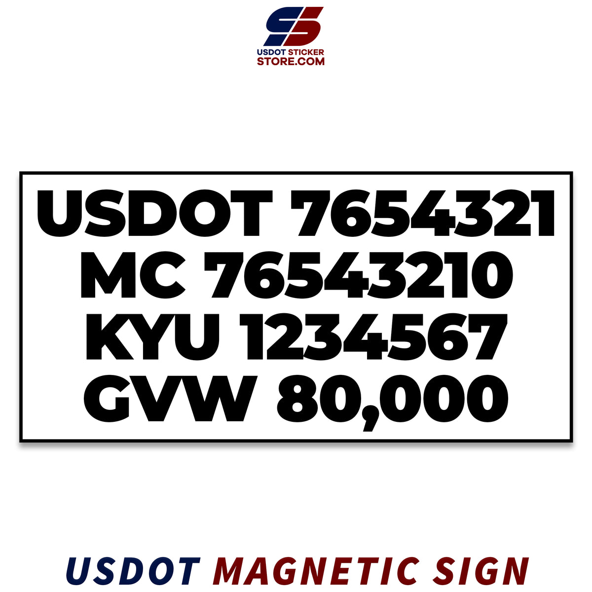 USDOT, MC, KYU & GVW Magnetic Truck Sign (Set of 2) – USDOT Sticker Store